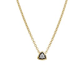 Lyomi Herren LYOMI Kette mit Anh&auml;nger &raquo;585/- GG/WG Dreieck 1 synth. Diam. 0,10ct.&laquo;