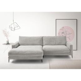 Home Affaire Ecksofa »Downtown, B/T/H: 272/190/84 cm L-Form« weicher Sitzkomfort auch in Cord und Bouclé, incl. Zierkissen grau
