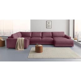 Home Affaire Wohnlandschaft &raquo;Bloomfield, Mega Polsterecke, Breite 390cm, viel Platz, U-Form&laquo; In verschiedenen Gr&ouml;&szlig;en bestellbar rosa 100% Polyester