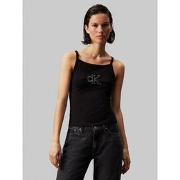 Calvin Klein Jeans Spaghettitop &raquo;OUTLINED CK STRAPPY TANK&laquo; mit Markenlabel Ck Black XS (34) XS (34) Top von Calvin Klein Jeans Womanswear