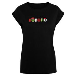 Merchcode T-Shirt &raquo;Ladies Chistmas Ho Ho Ho Tee&laquo; 1 Stk. black M M Locker sitzende Passform mit regul&auml;rer L&auml;nge und extra kurzen Cut-on-&Auml;rmeln