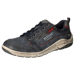 Mustang Shoes Sneaker, Freizeitschuh, Halbschuh, Schnürschuh mit seitlichem Reißverschluss dunkelblau 42 42 Sneaker im Usedlook
