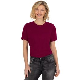 TRIGEMA T-Shirt &raquo;T-Shirt in Piqu&eacute;-Qualit&auml;t&laquo; 1 Stk. chianti-melange M M &Auml;rmel mit B&uuml;ndchen