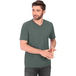 TRIGEMA T-Shirt &raquo;V-Shirt DELUXE Baumwolle&laquo; 1 Stk. khaki-melange L L DELUXE-Single-Jersey