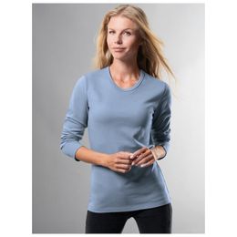TRIGEMA Longsleeve &raquo;Langarmshirt&laquo; 1 Stk. pearl-blue S S 95% Baumwolle, 5% Elasthan