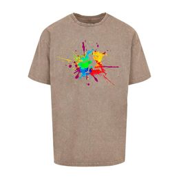 Merchcode T-Shirt &raquo;Herren Color Splash Player Acid Washed Oversized Tee&laquo; 1 Stk. darkkhaki M M Vielseitige T-Shirts f&uuml;r jeden Anlass