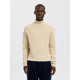 Selected Herren Selected Rollkragenpullover &raquo;SLHDANE LS KNIT STRUCTURE ROLL NECK NOOS&laquo; beige M