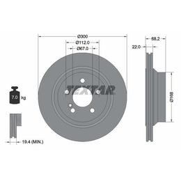 TEXTAR Bremsscheibe PRO+ 92115505 hinten rechts links bel&uuml;ftet 300mm f&uuml;r MERCEDES-BENZ 000423091207 0004230912 A2114230912