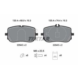 TEXTAR Bremsbelagsatz, Scheibenbremse vorne rechts links mit Zubeh&ouml;r f&uuml;r MERCEDES-BENZ A0004205303 0004205303 A0004207100 2294201