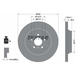 TEXTAR Bremsscheibe PRO+ 92273505 hinten rechts links bel&uuml;ftet 330mm f&uuml;r MERCEDES-BENZ A1664230600 1664230600 A1664230112