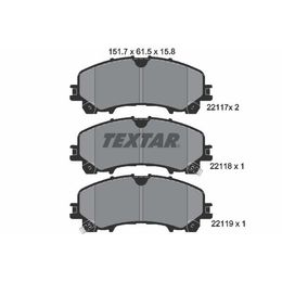 TEXTAR Bremsbelagsatz, Scheibenbremse 2211701 vorne rechts links f&uuml;r RENAULT INFINITI NISSAN SAMSUNG D10605NA0A D10604CC0A D10603WU0A