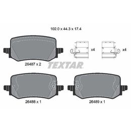 TEXTAR Bremsbelagsatz, Scheibenbremse hinten rechts links mit Zubeh&ouml;r f&uuml;r HYUNDAI 58302N7A60 58302N7A10 58302N9A10 2648701