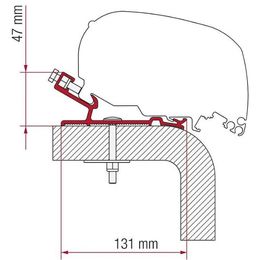 Fiamma Adapter f. Dachmarkise F65 S / F65 L passend f. Hymer, 400 cm