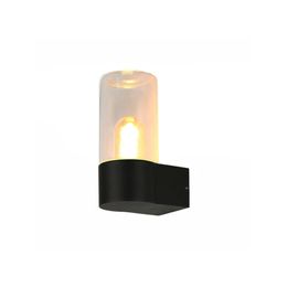 Licht-Erlebnisse Außen Wandlampe (B)8.9 x (H)19.7 cm in Schwarz Bernstein | Gr.: onesize