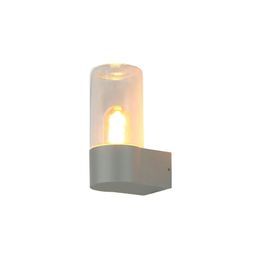 Licht-Erlebnisse Außen Wandlampe (B)8.9 x (H)19.7 cm in Grau Bernstein | Gr.: onesize