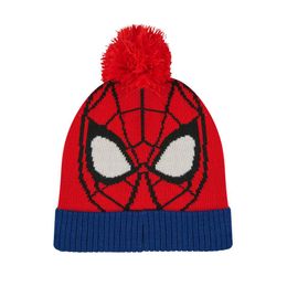 ONOMATO! Winterm&uuml;tze mit Bommel Spider-Man Beanie in Rot | Gr.: onesize