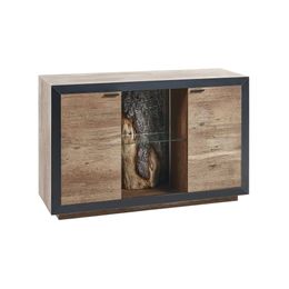 Beliani Sideboard MARANA in Schwarz/Braun - (W) 120 x (H) 75 x (L) 42 cm | Gr.: onesize