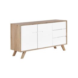 Beliani Sideboard FORESTER in Braun/Wei&szlig; - (W) 140 x (H) 75 x (L) 40 cm | Gr.: onesize