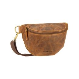 Green Burry Greenburry Gürteltasche Vintage Bauchtasche Leder in Sattelbraun | Gr.: onesize