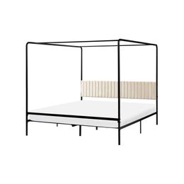 Beliani Himmelbett MIRABEAU in Schwarz/Beige - (W) 166 x (H) 170 x (L) 207 cm | Gr.: onesize