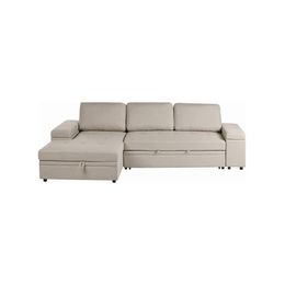 Beliani Schlafsofa HRISEY in Beige/Schwarz - (W) 293 x (H) 90 x (L) 161 cm | Gr.: onesize