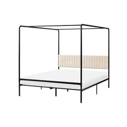Beliani Himmelbett MIRABEAU in Schwarz/Beige - (W) 166 x (H) 170 x (L) 207 cm | Gr.: onesize