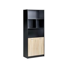 Beliani B&uuml;cherregal ZEHNA in Braun/Schwarz - (W) 80 x (H) 197 x (L) 40 cm | Gr.: onesize
