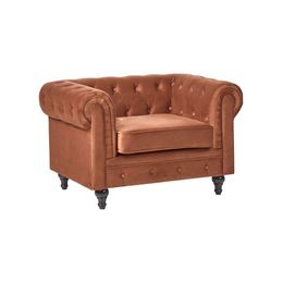 Beliani Sessel CHESTERFIELD in Braun - (W) 110 x (H) 70 x (L) 75 cm | Gr.: onesize