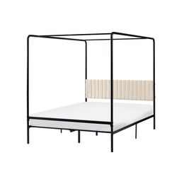 Beliani Himmelbett MIRABEAU in Schwarz/Beige - (W) 146 x (H) 170 x (L) 207 cm | Gr.: onesize