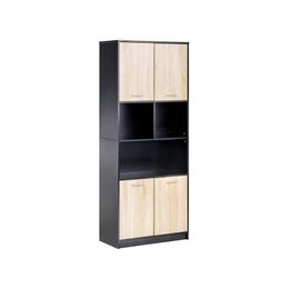 Beliani B&uuml;cherregal ZEHNA in Braun/Schwarz - (W) 80 x (H) 197 x (L) 40 cm | Gr.: onesize