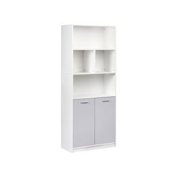 Beliani B&uuml;cherregal ZEHNA in Grau/Wei&szlig; - (W) 80 x (H) 197 x (L) 40 cm | Gr.: onesize