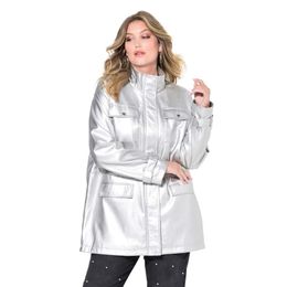 MIAMODA Kunstlederjacke in silber | Gr.: 48