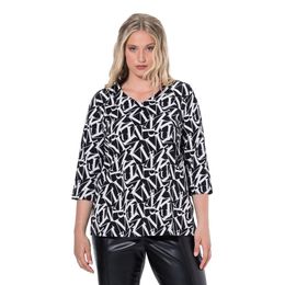 Ulla Popken Shirt in schwarz | Gr.: 58-60