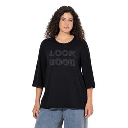 Ulla Popken Shirt in schwarz | Gr.: 58-60