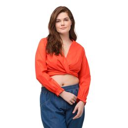 Ulla Popken Wickelbluse in dunkelorange | Gr.: 42-44