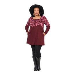 Ulla Popken Longshirt in dunkle beere | Gr.: 46-48