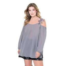 MIAMODA Bluse in bleigrau | Gr.: 48