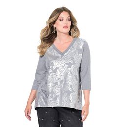 MIAMODA Shirt in silver melange | Gr.: 52