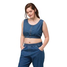 Ulla Popken Blusentop in blue denim | Gr.: 42-44