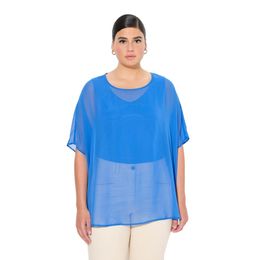 Ulla Popken Bluse in pfauenblau | Gr.: onesize