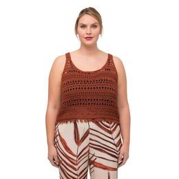 Ulla Popken Pullover in terracotta | Gr.: 50-52