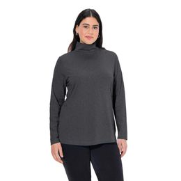 Ulla Popken Shirt in anthrazit melange | Gr.: 42-44