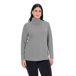 Ulla Popken Shirt in hellgrau m&eacute;lange | Gr.: 54-56