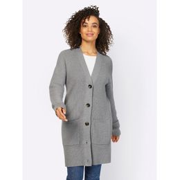 Heine Strickjacke in grau-meliert | Gr.: 48