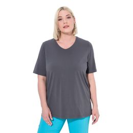Ulla Popken Shirt in graphitgrau | Gr.: 54-56
