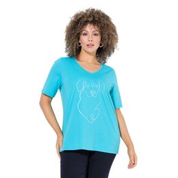 Ulla Popken Shirt in tiefes aqua | Gr.: 50-52