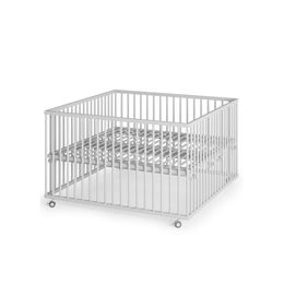 S&auml;mann Laufgitter mit Lattenrost & Schlupfsprossen - wei&szlig; - Premium Kollektion | Gr.: 75x100 cm