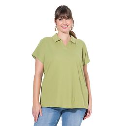 Ulla Popken Poloshirt in salbei | Gr.: 54-56