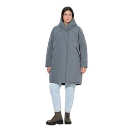 Ulla Popken Mantel in dunkelgrau melange | Gr.: 46-48