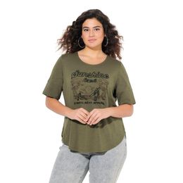 Ulla Popken Shirt in olivgrau | Gr.: 62/64